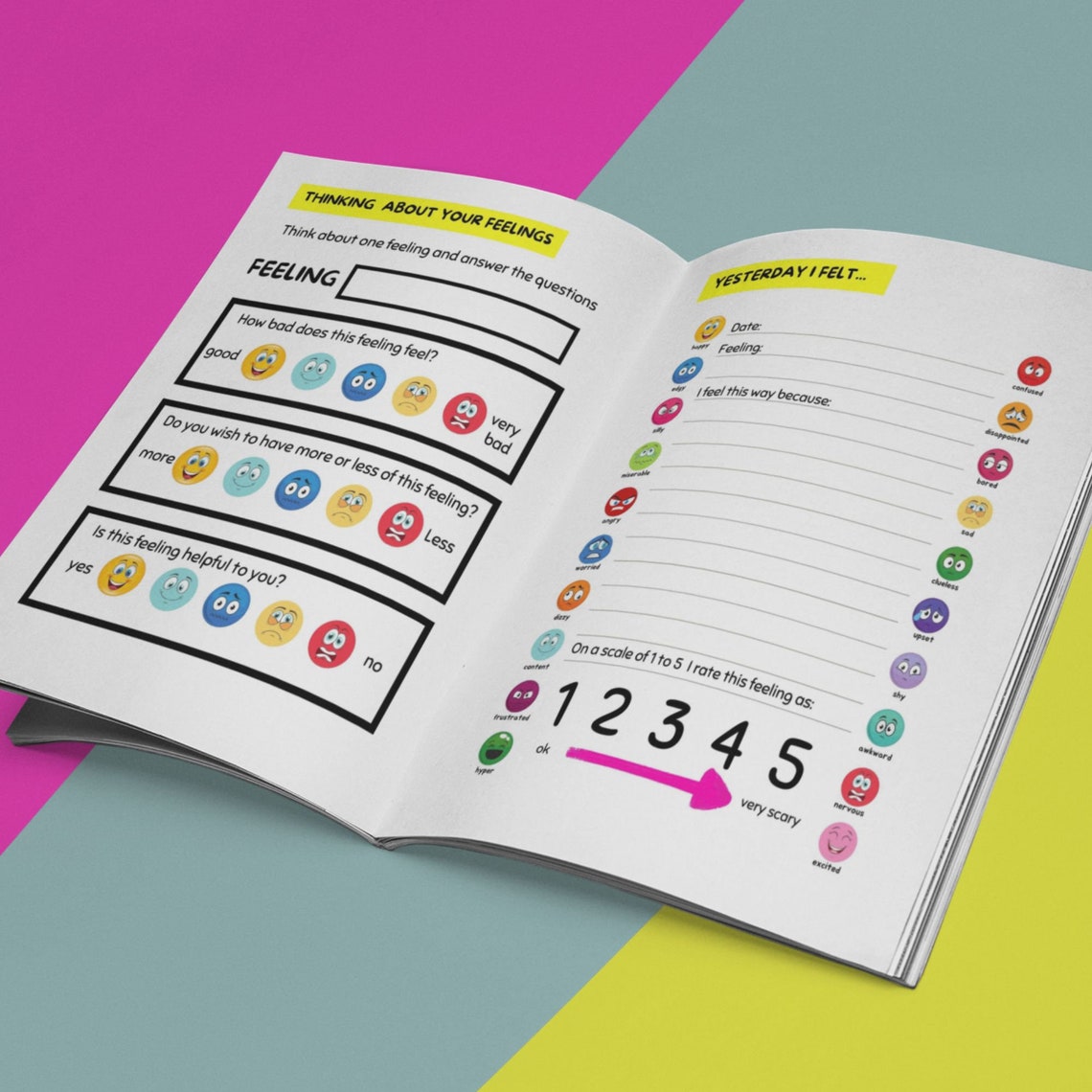 40 Pages Printable Feelings Journal for Children, Affirmation Cards ...