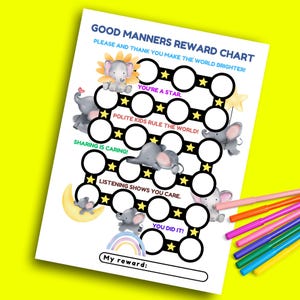 Good Manners Printable Reward Chart - Kids Behavior Chart Printable ...