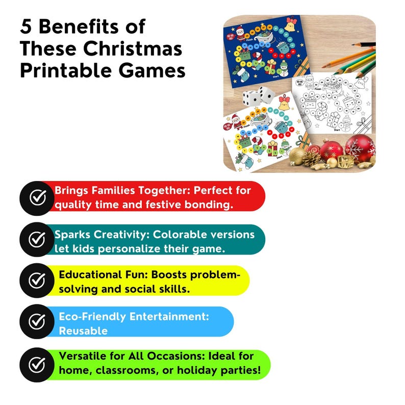 Printable Christmas Games, Color in Christmas Game, Festive Holiday ...