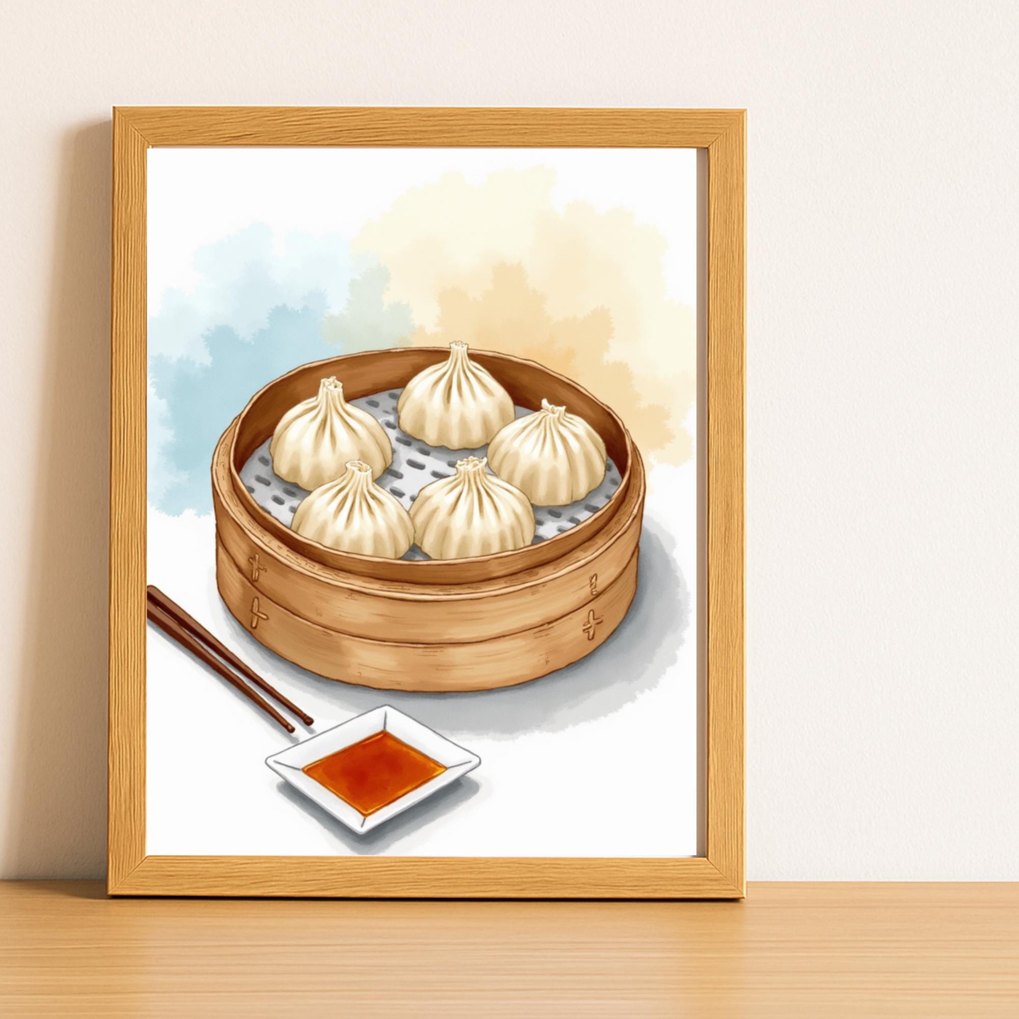 Printable Dim Sum Printable Wall Art, Xiao Long Bao Kitchen Decor ...