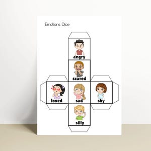Printable Emotions Dice Cube, Feelings and Emotions Cubes, Printable Dice, Games for Kids ...