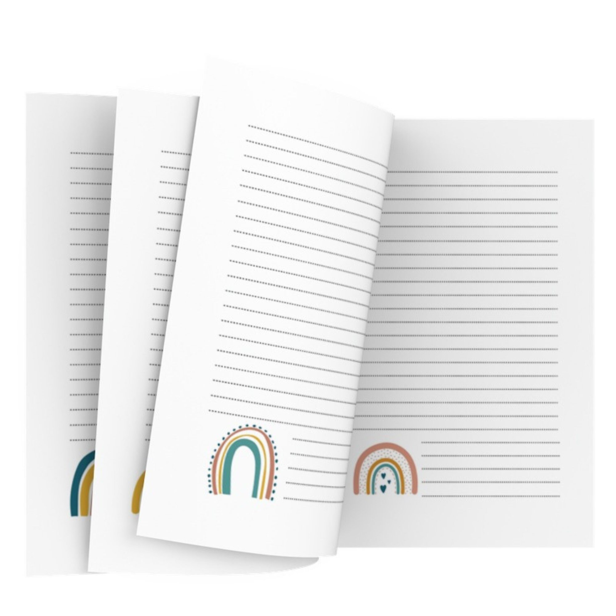 Boho Rainbow Letter Writing Paper Printable, Rainbow Digital Letter ...