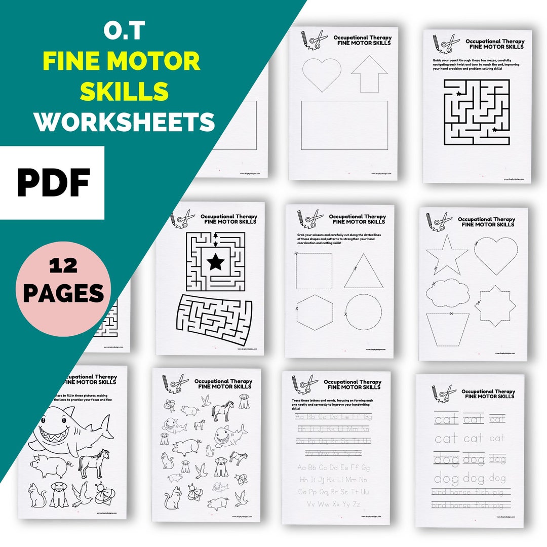Printable Fine Motor Skills Worksheets - Occupational Therapy ...