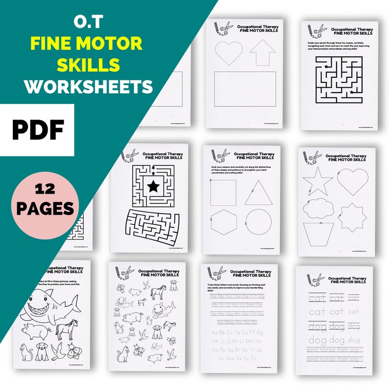 Printable Fine Motor Skills Worksheets - Occupational Therapy ...