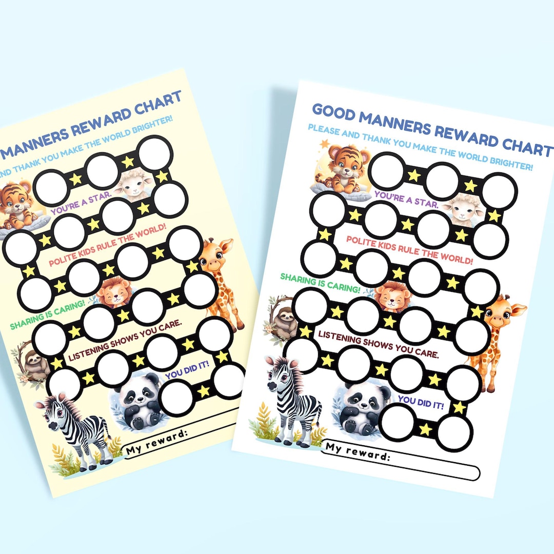 Good Manners Reward Chart -teaching Good Behavior Printable - Positive ...