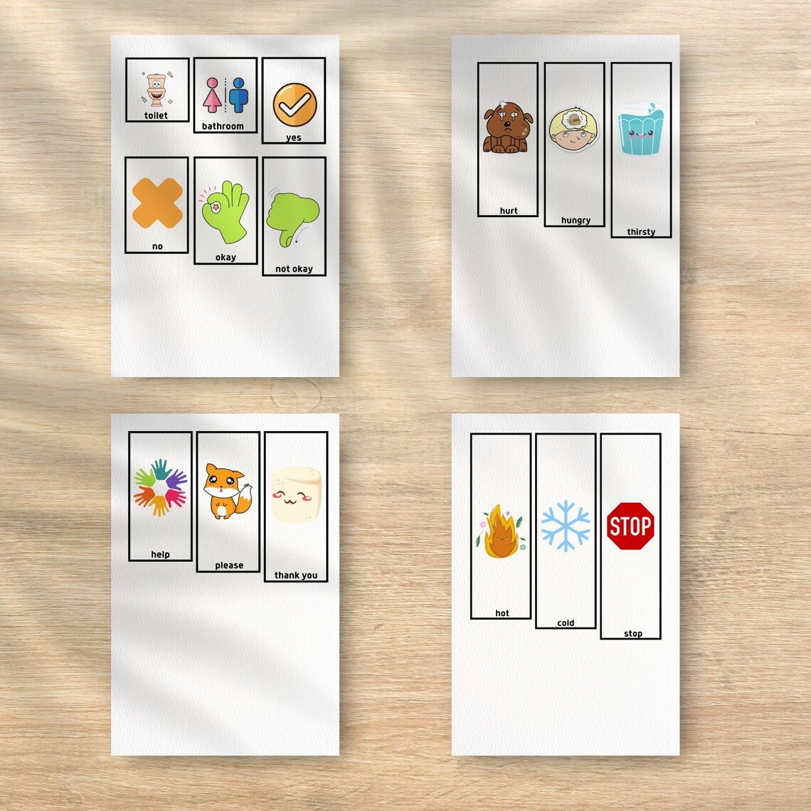 Printable Tiered Communication Cards Lanyard for Non-verbal, Autism ...