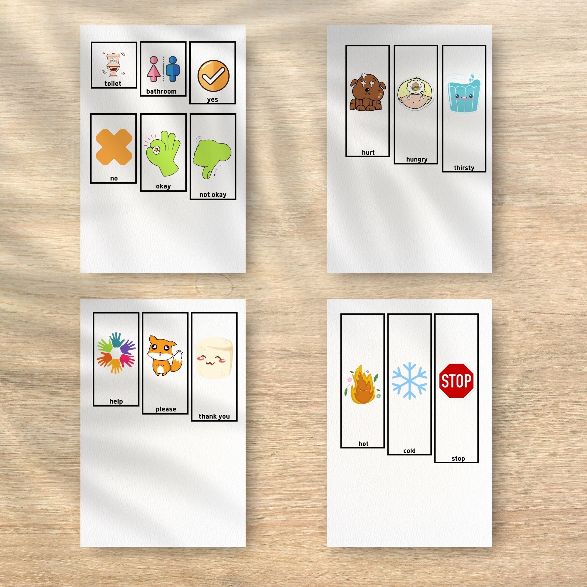 Printable Tiered Communication Cards Lanyard for Non-verbal, Autism ...