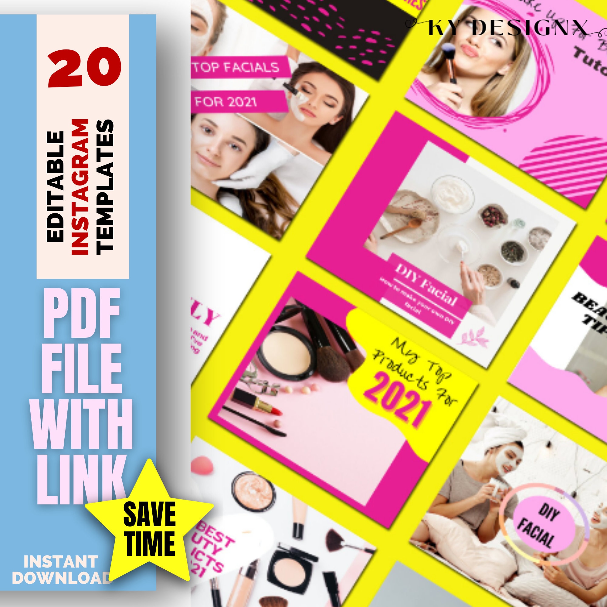 20 Editable INSTAGRAM Templates, Instagram Feminine , Editable Banner ...