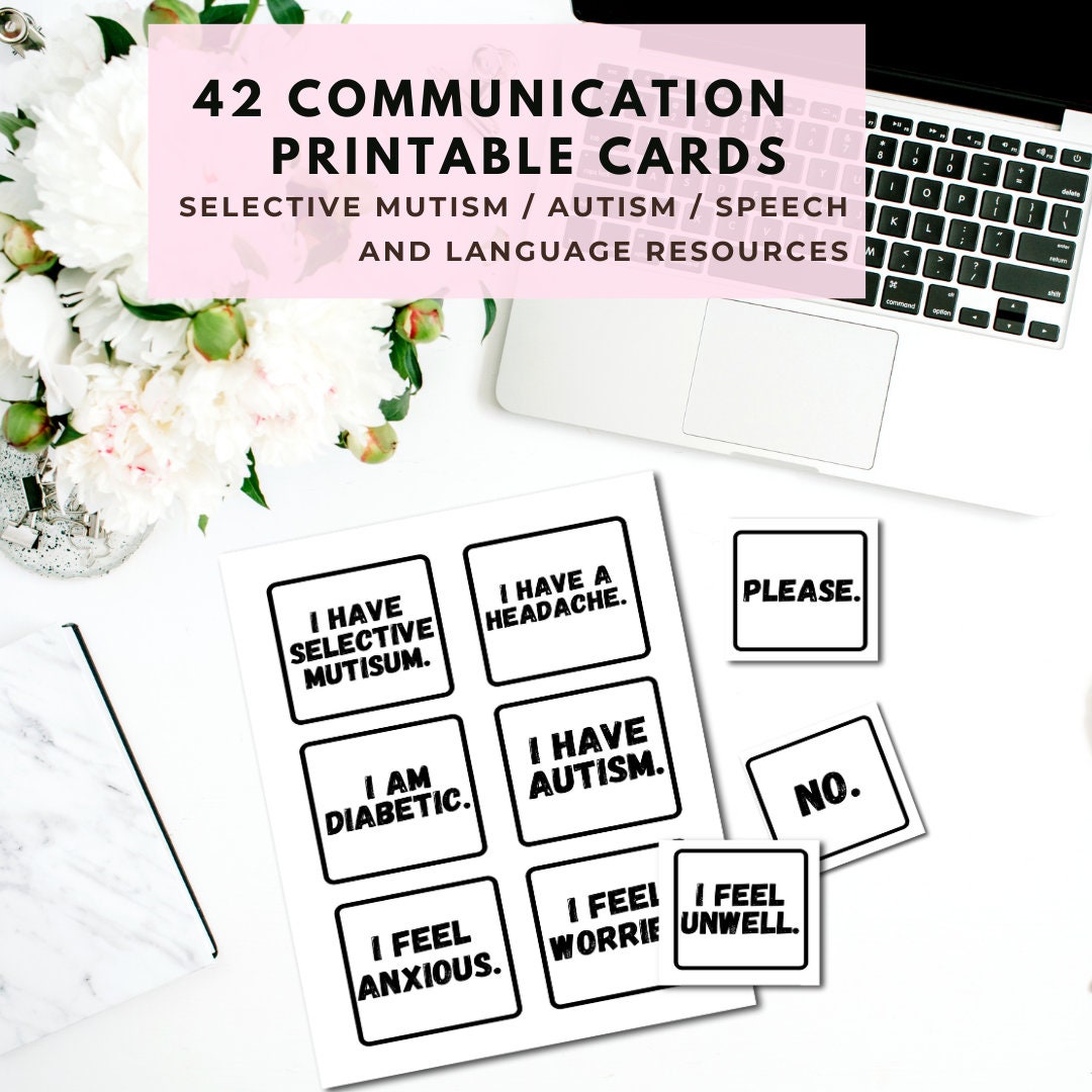 Printable Communication Cards, Selective Mutism, Communication Board ...