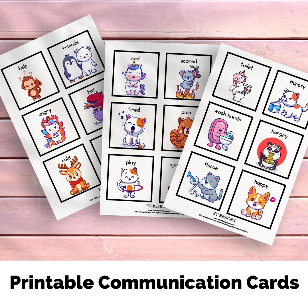 Printable Communication Cards for Children Selective Mutisum ...