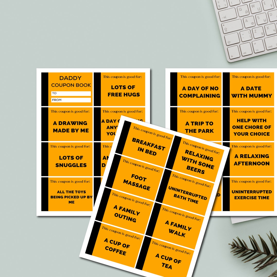 Printable Editable Coupons FOR DADDY, Printable Daddy Gifts, Printable ...