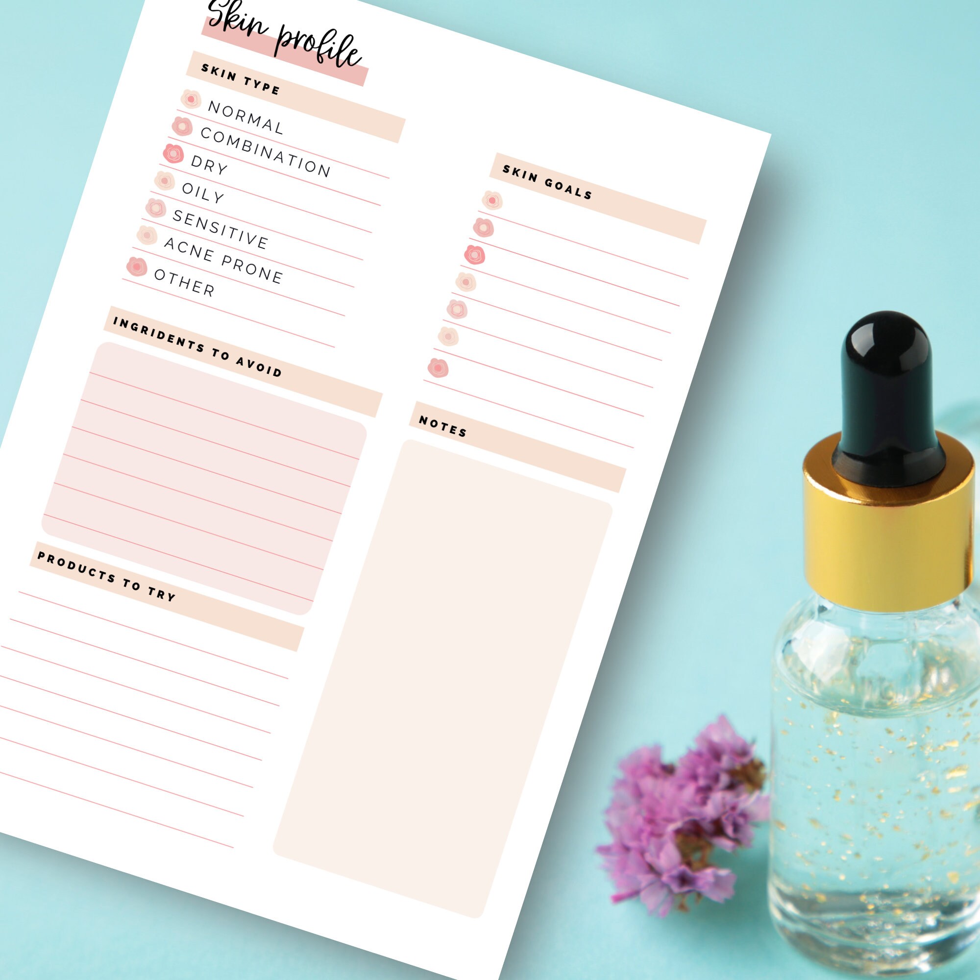 Skincare Routine Printable, BEAUTY Planner, Beauty Journal,skin Care ...