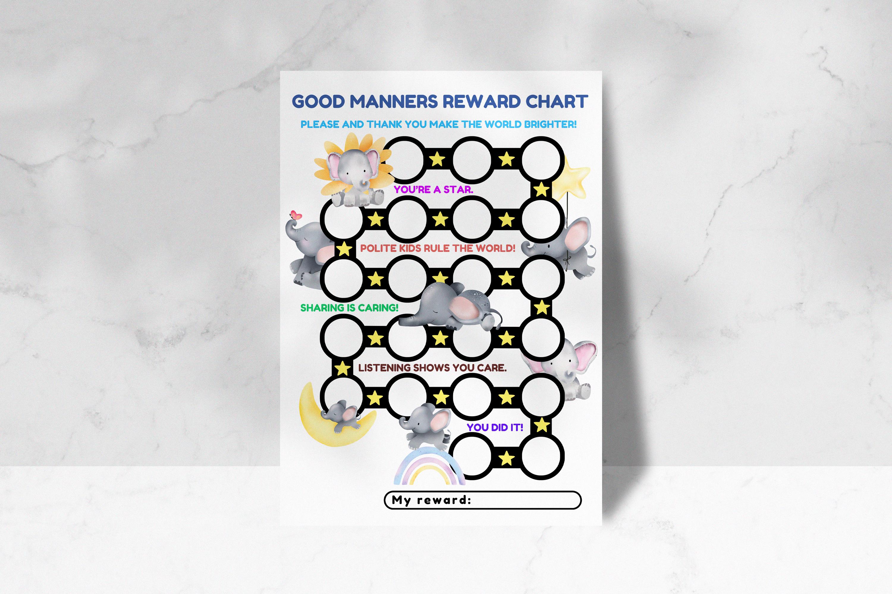 Good Manners Printable Reward Chart - Kids Behavior Chart Printable ...