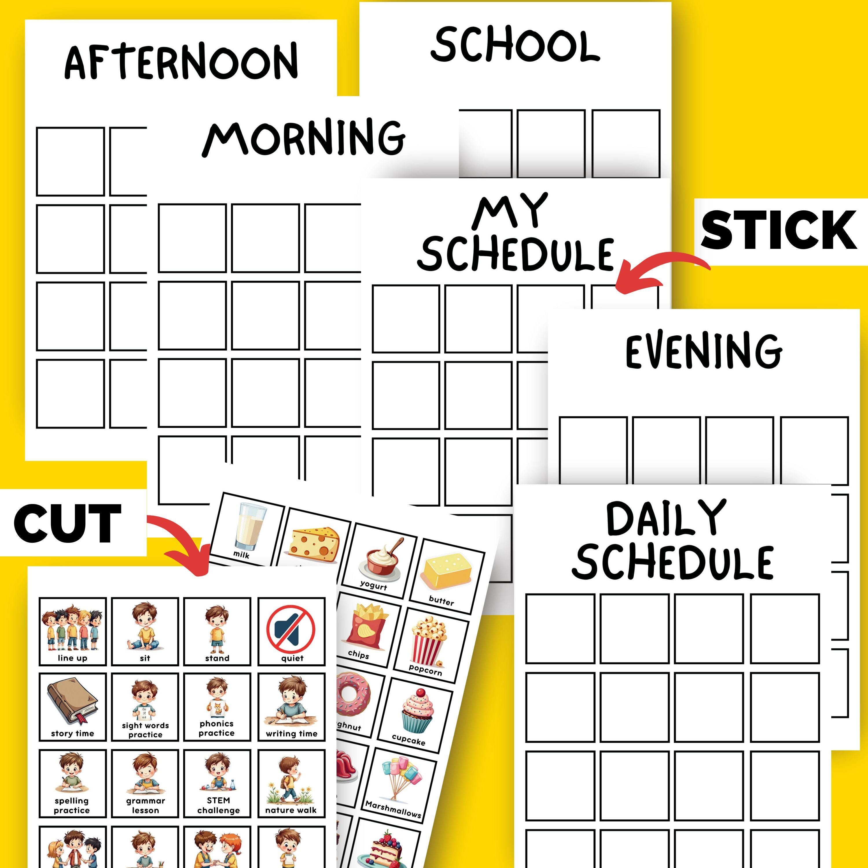 Printable Daily Routine Cards Visual Schedule, Autism Schedule Toddler ...