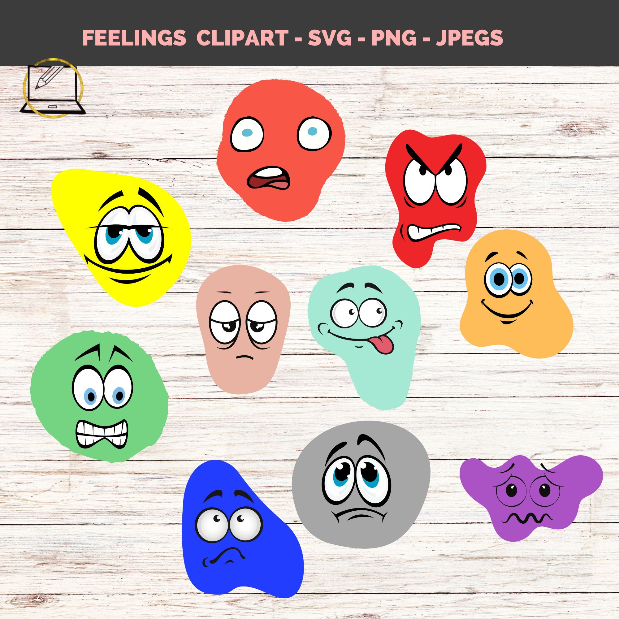 Feelings Clipart, Faces Clipart, for Personal and Commercial Use ...