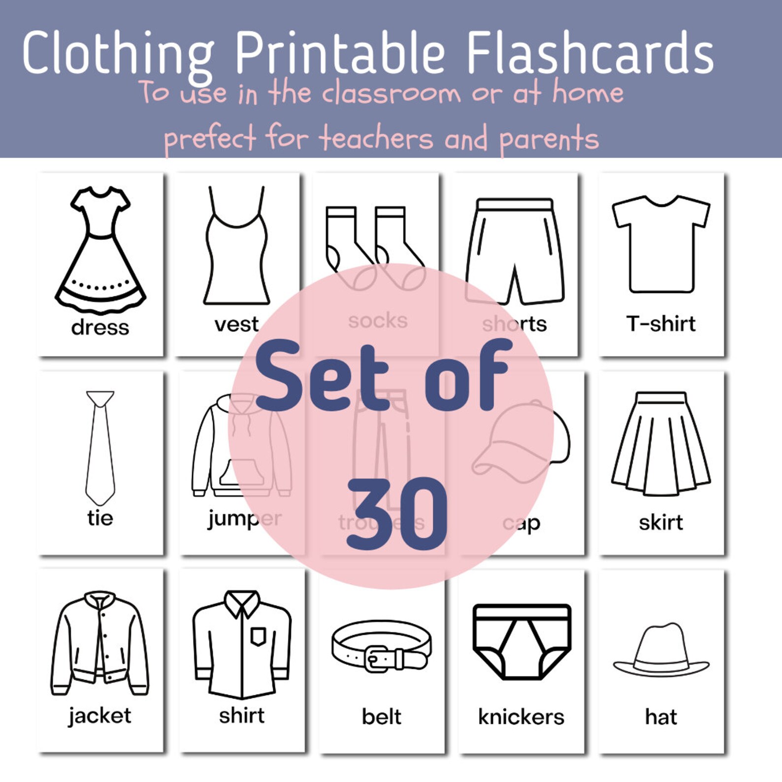 Printable Clothing Flashcards, Printable Clothing Coloring Pages ...