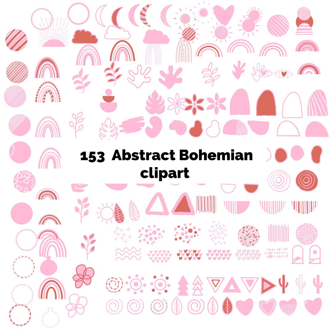 Abstract Bohemian Clipart - Bohemian Clipart Commercial Use - Boho ...