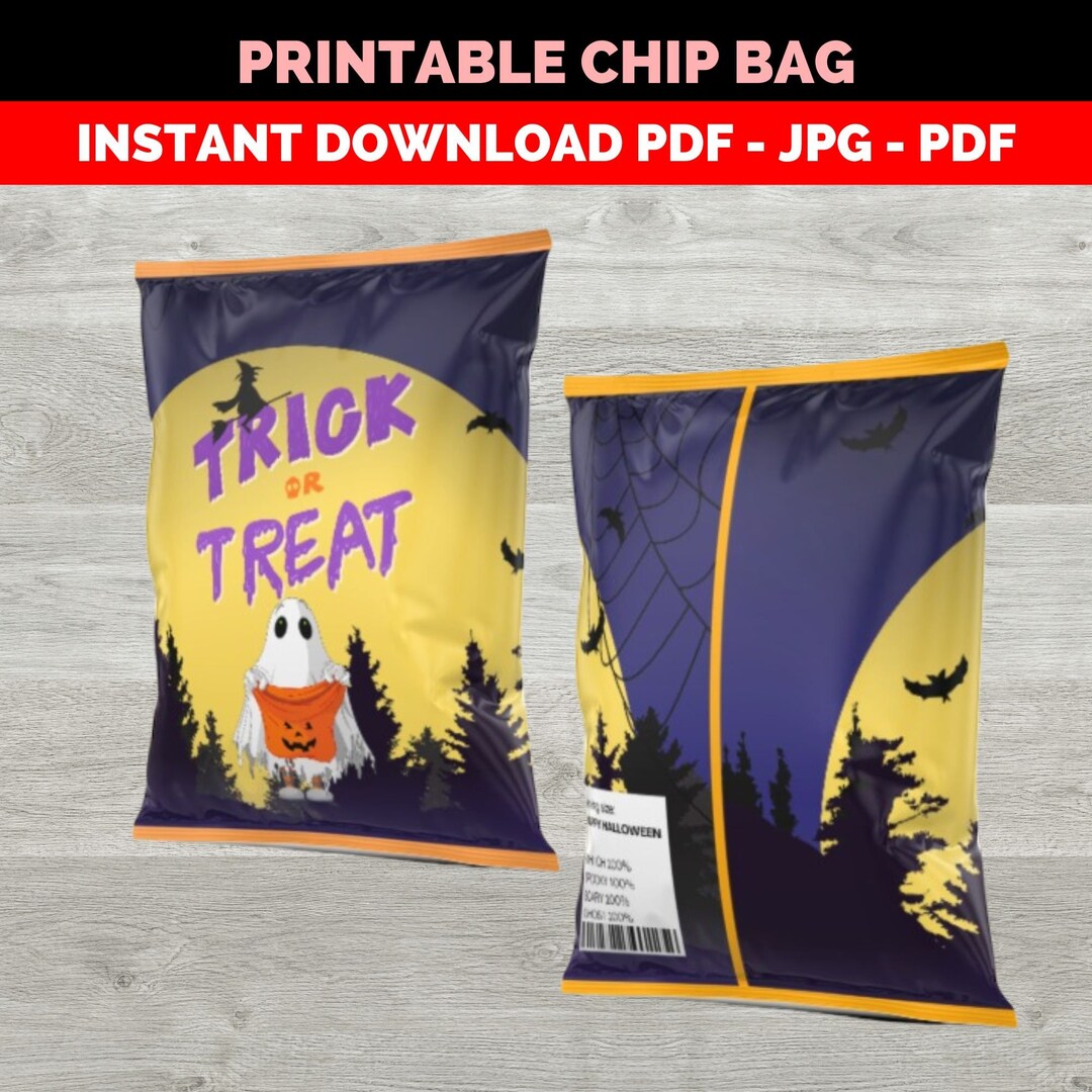 Printable Halloween Chip Bags Halloween Chip Bags Halloween Potato Chip ...