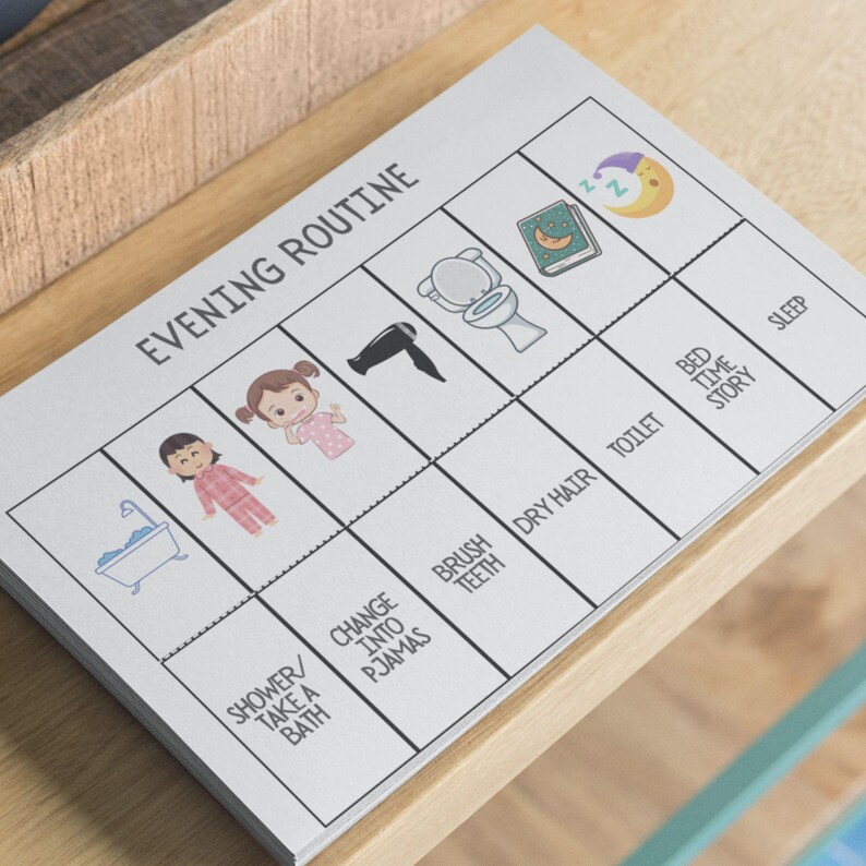 Printable Kids Routine Chart – Morning, Evening, Chore & After-school ...