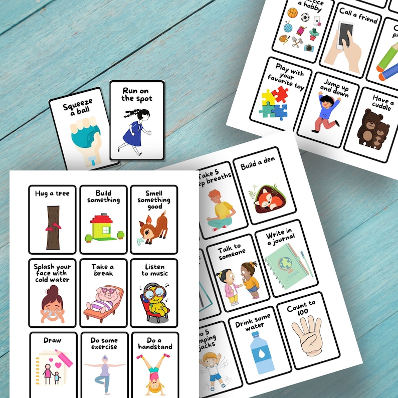 Printable Calm Down Cards, Calming Strategy Cards, Printable Coping ...