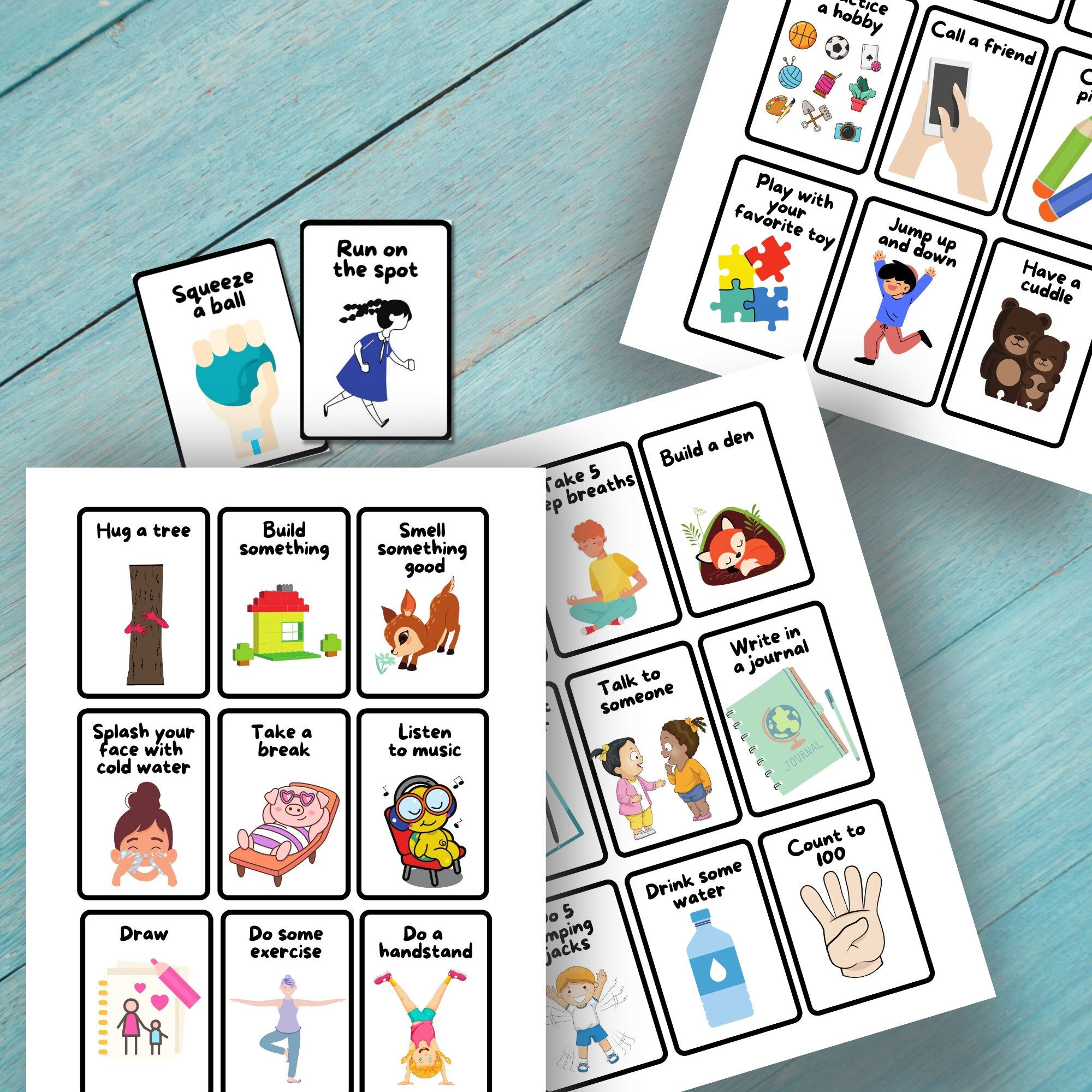 Printable Calm Down Cards, Calming Strategy Cards, Printable Coping ...