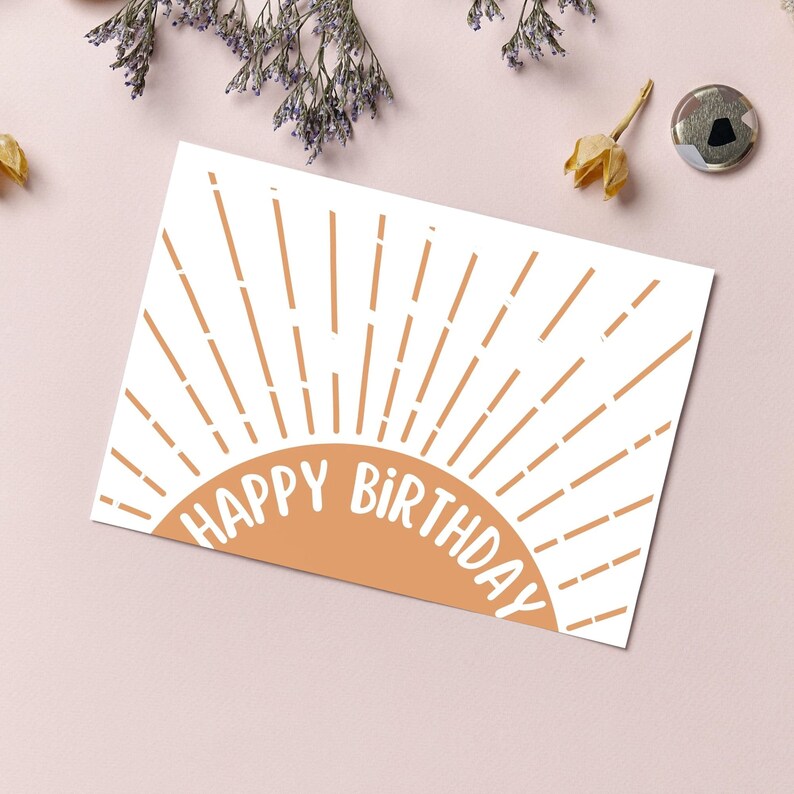 PRINTABLE Boho Birthday Card , Boho Printable Cards for Kids, Boho ...