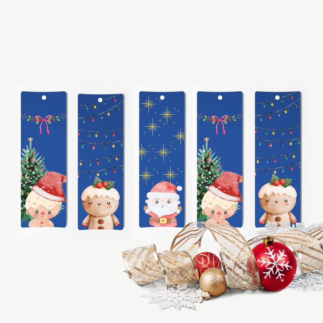 Christmas Printable Bookmarks Cute Christmas Bookmarks - Etsy