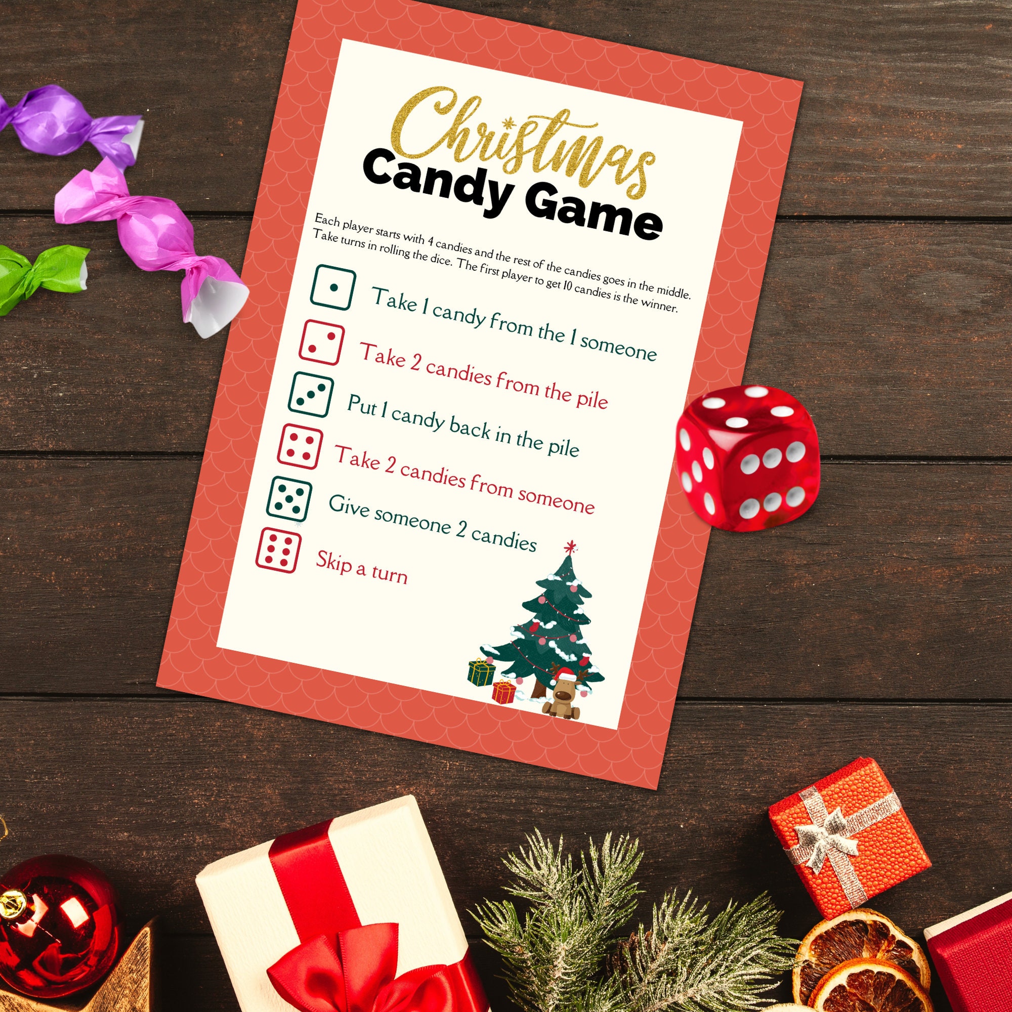 PRINTABLE Christmas Game, Printable Festive Games, Office Secret Santa ...