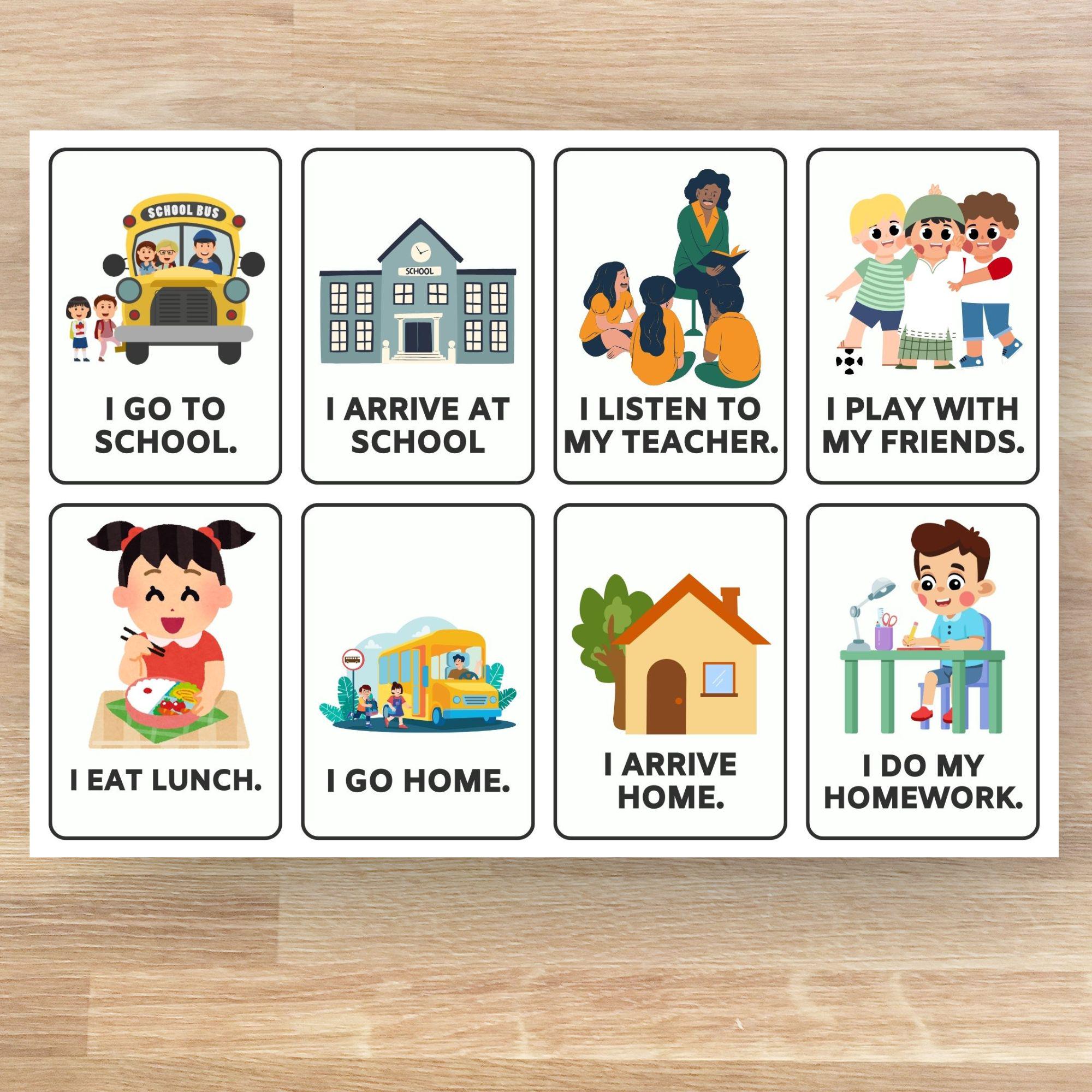 Printable ESL Flashcards for Teaching Daily Routines, Visual Daily ...