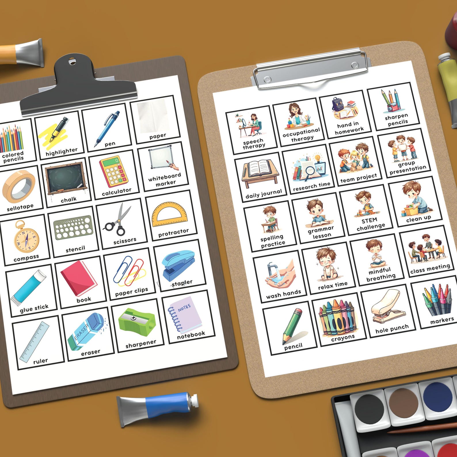 Tarjetas de tareas visuales editables de Canva, horario para niños con ...