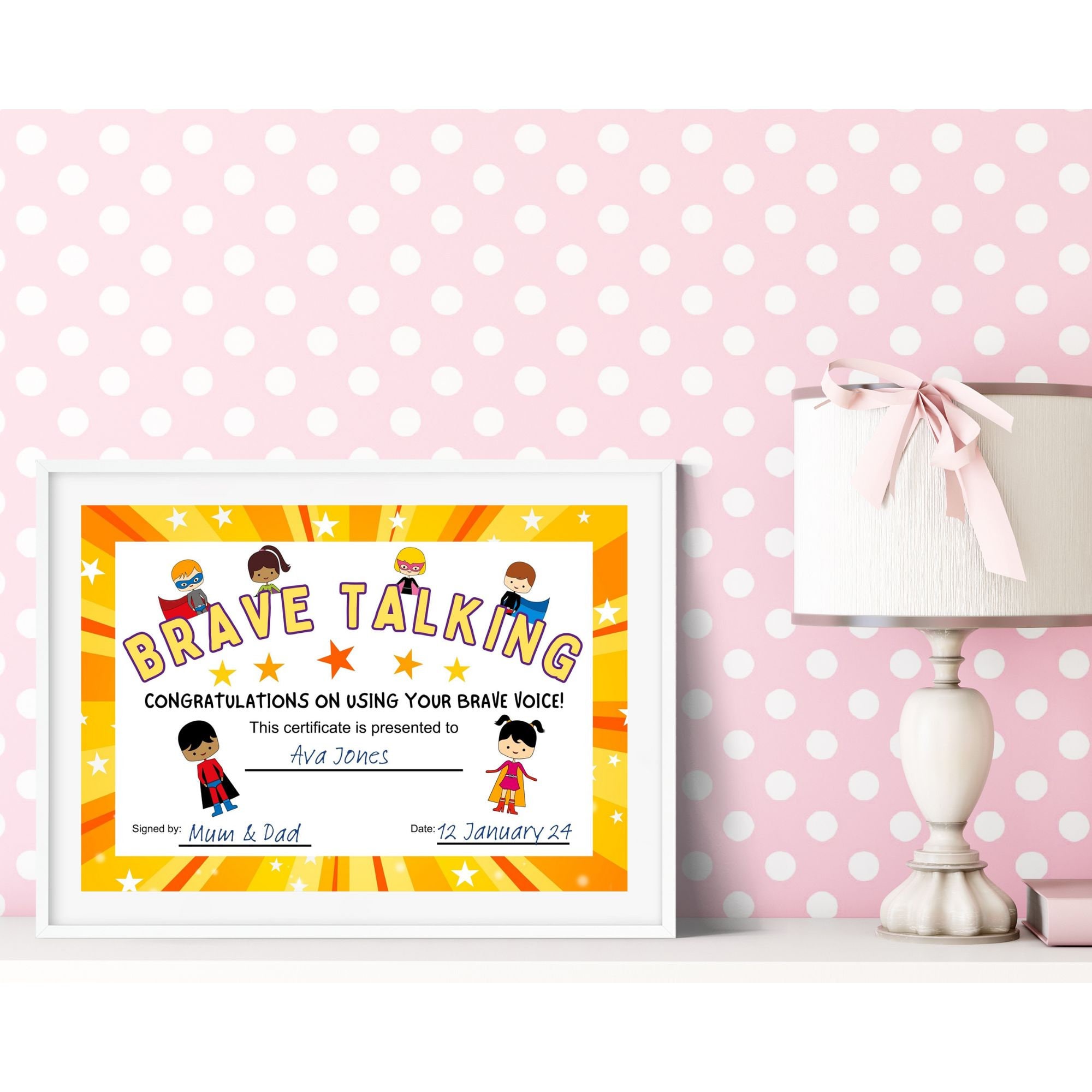 Brave Talking Printable Certificate Selective Mutism Confident Speakers ...