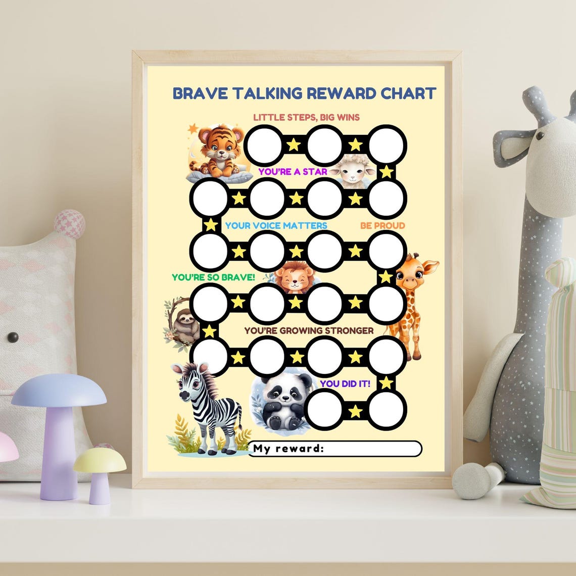 Printable Brave Talking Reward Chart for Kids, Children, Selective ...