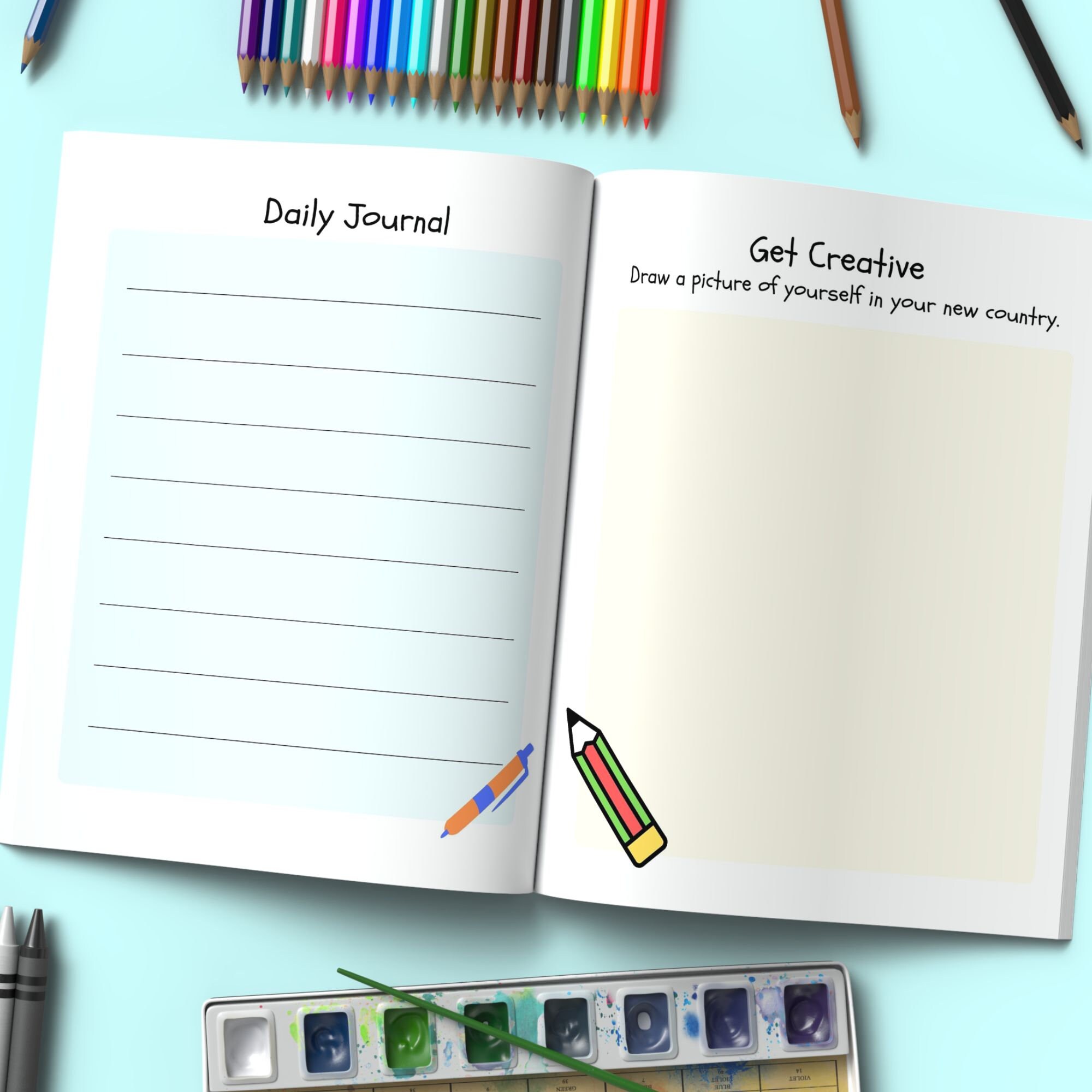 Printable My Adventure Journal - Moving Abroad for Kids - Moving to a ...