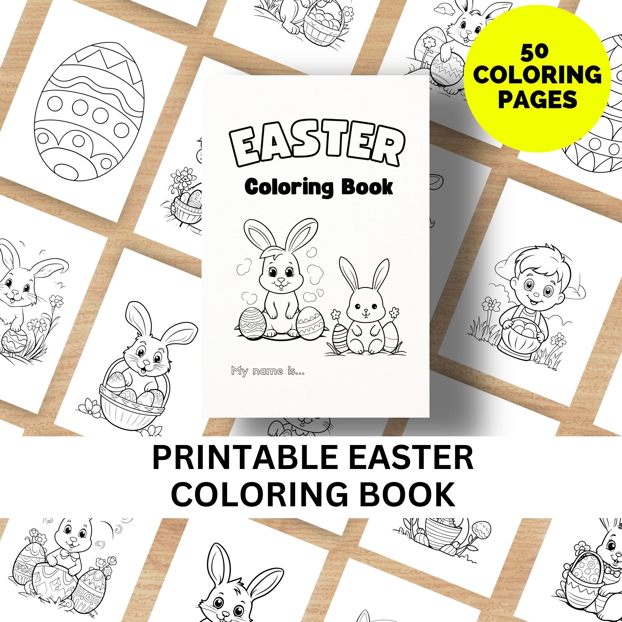 Printable Easter Coloring Book 50 Coloring Pages, Activity Book,spring ...