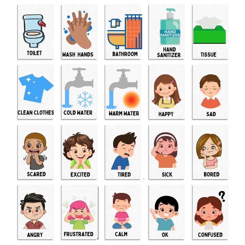 Printable Communication Cards - Autism - Key Chain Flash Cards ...