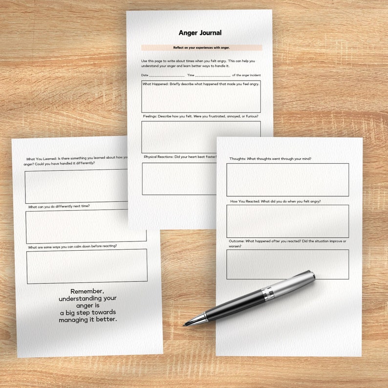 Printable Anger Management for Teens , Anger Worksheets, Temper ...