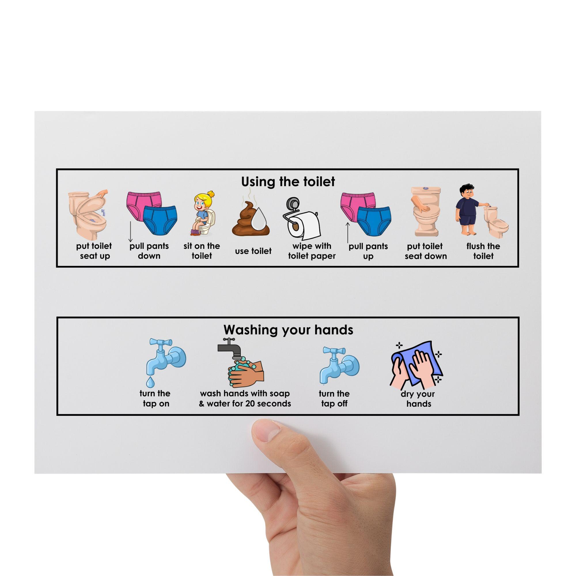 Printable Toilet Routine Visual Timetable, Autism, Toddlers , Learning ...