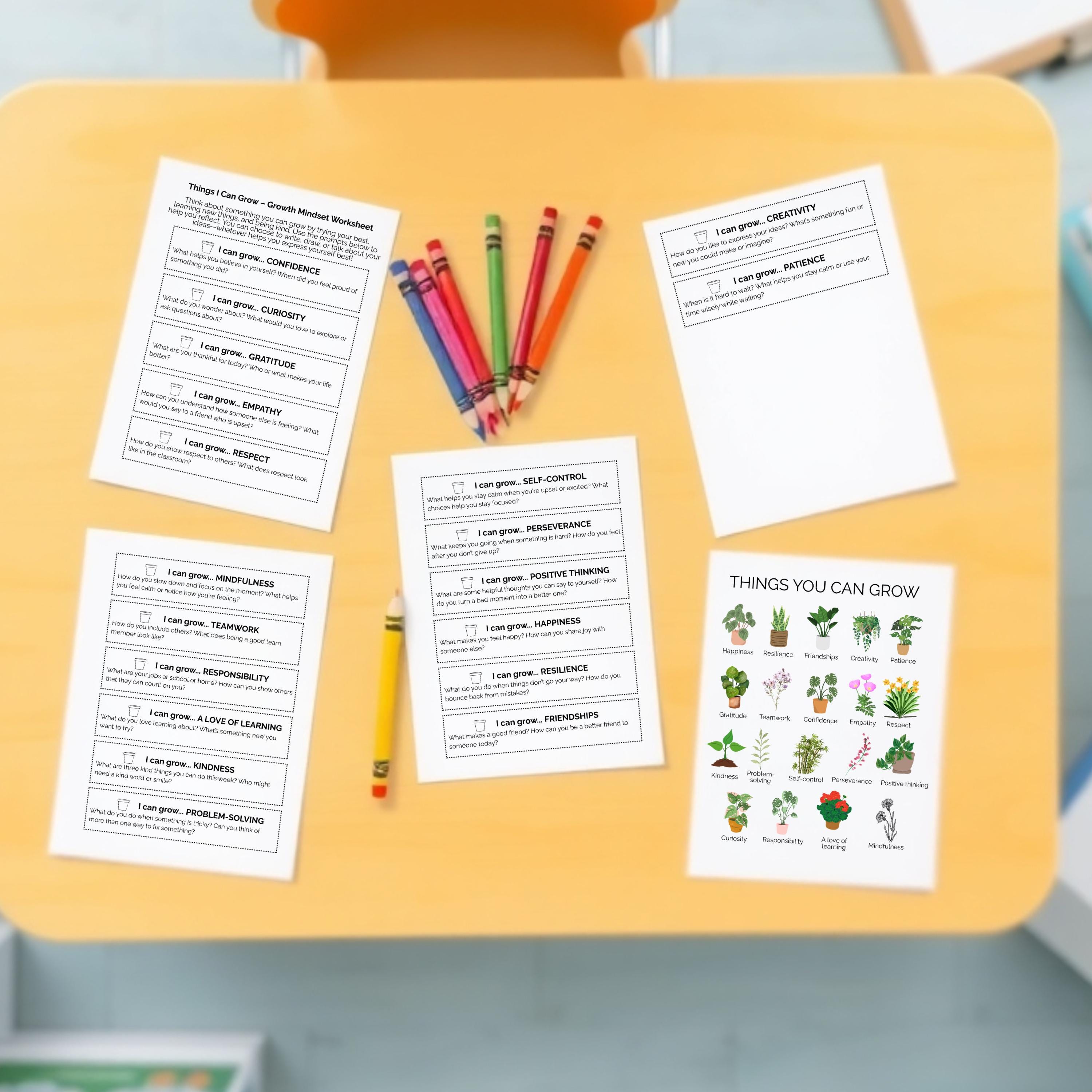 Printable Growth Mindset Activities for Kids / Teens -social Emotional ...