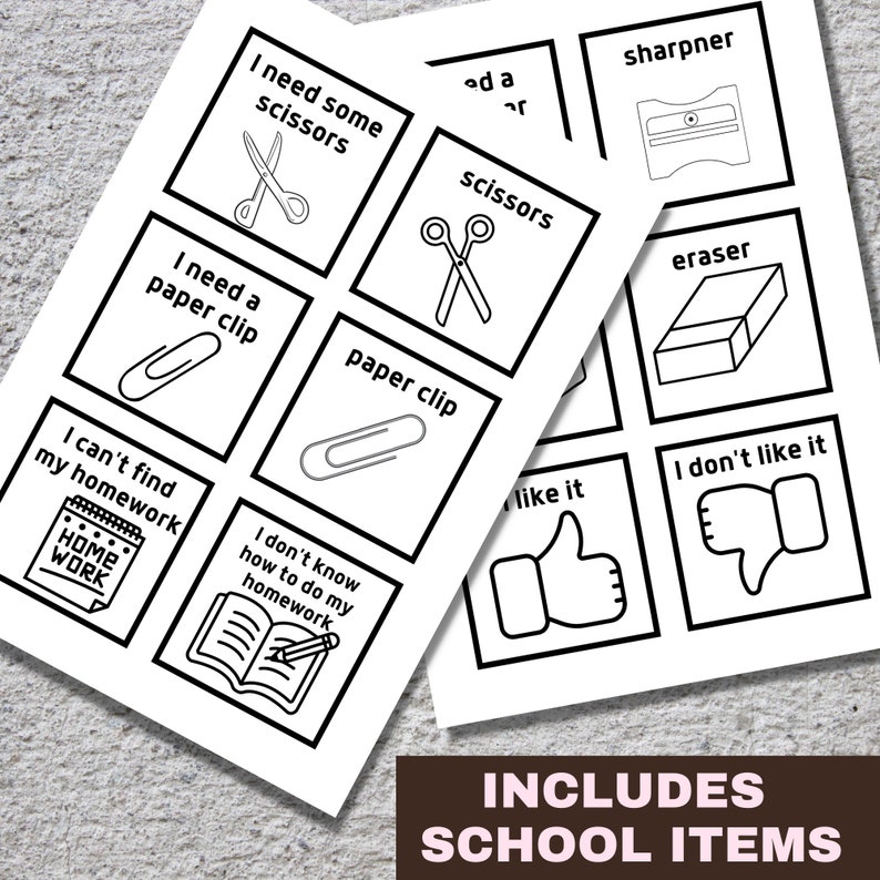 202 Printable Communication Cards for Non-verbal, Autism, Selective ...