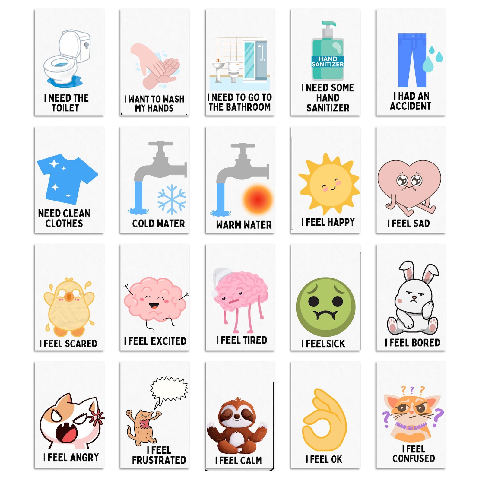 Printable Communication Cards, Autism Communication Tools, Selective ...