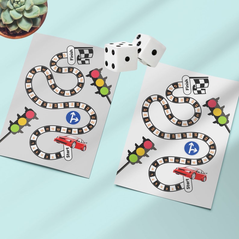 Car Racing Printable Board Game, Family Board Game, KIDS Board Games ...