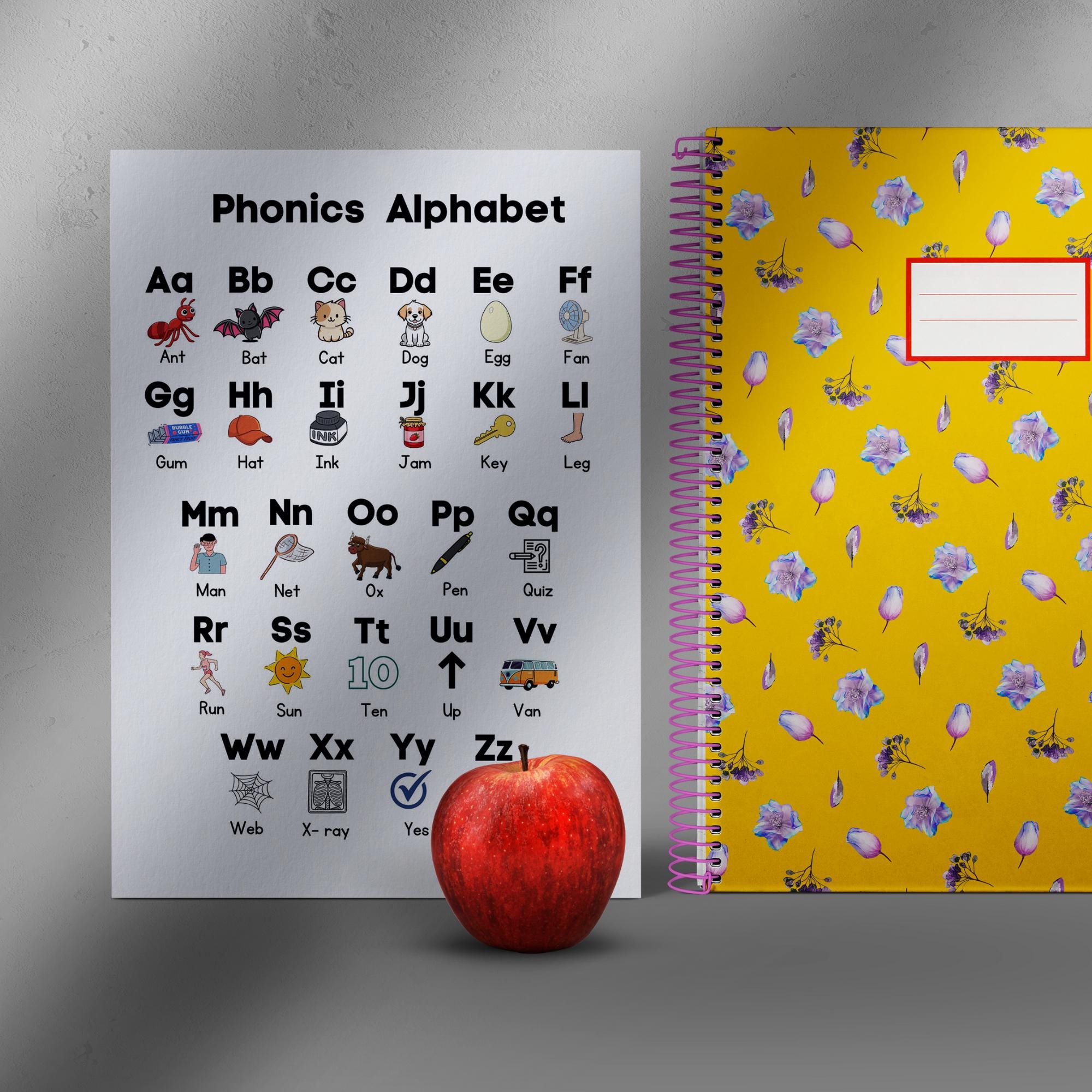 Printable Phonics Alphabet Poster and Phonics Flash Cards Set for ...