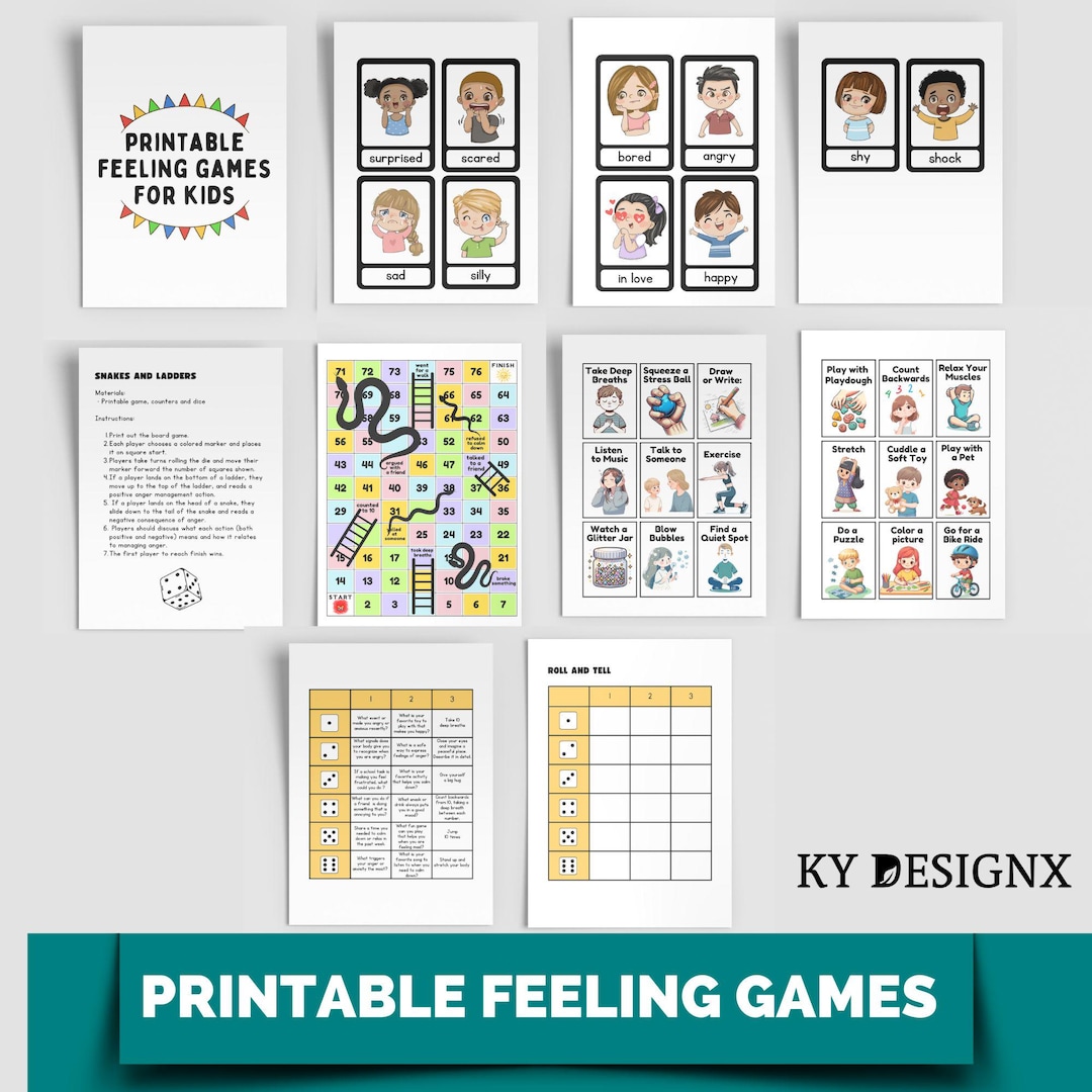 Printable Feelings Games for Kids, Anger Management for Children ...