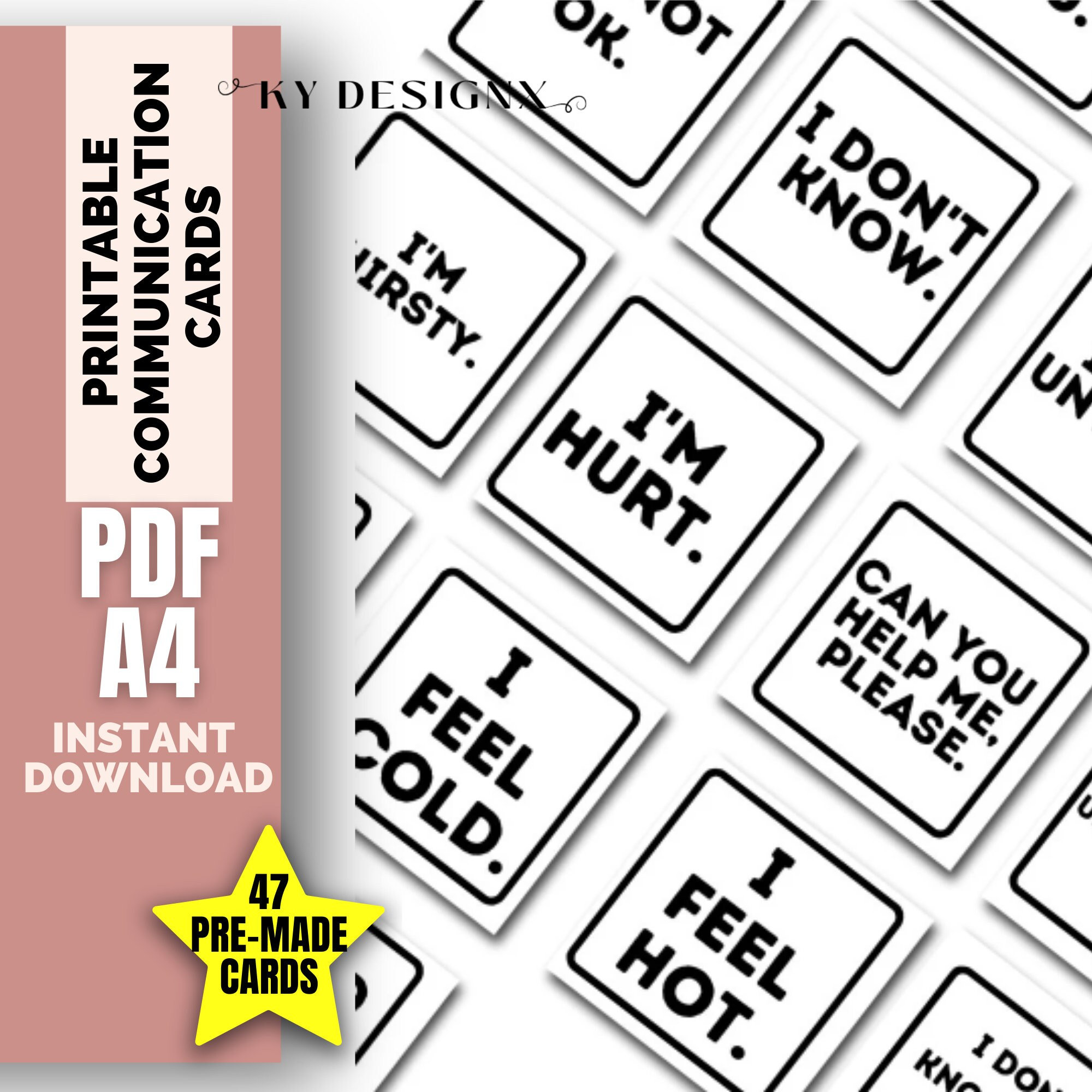 47 Printable Communication Cards Children /teens /adults, Selective ...