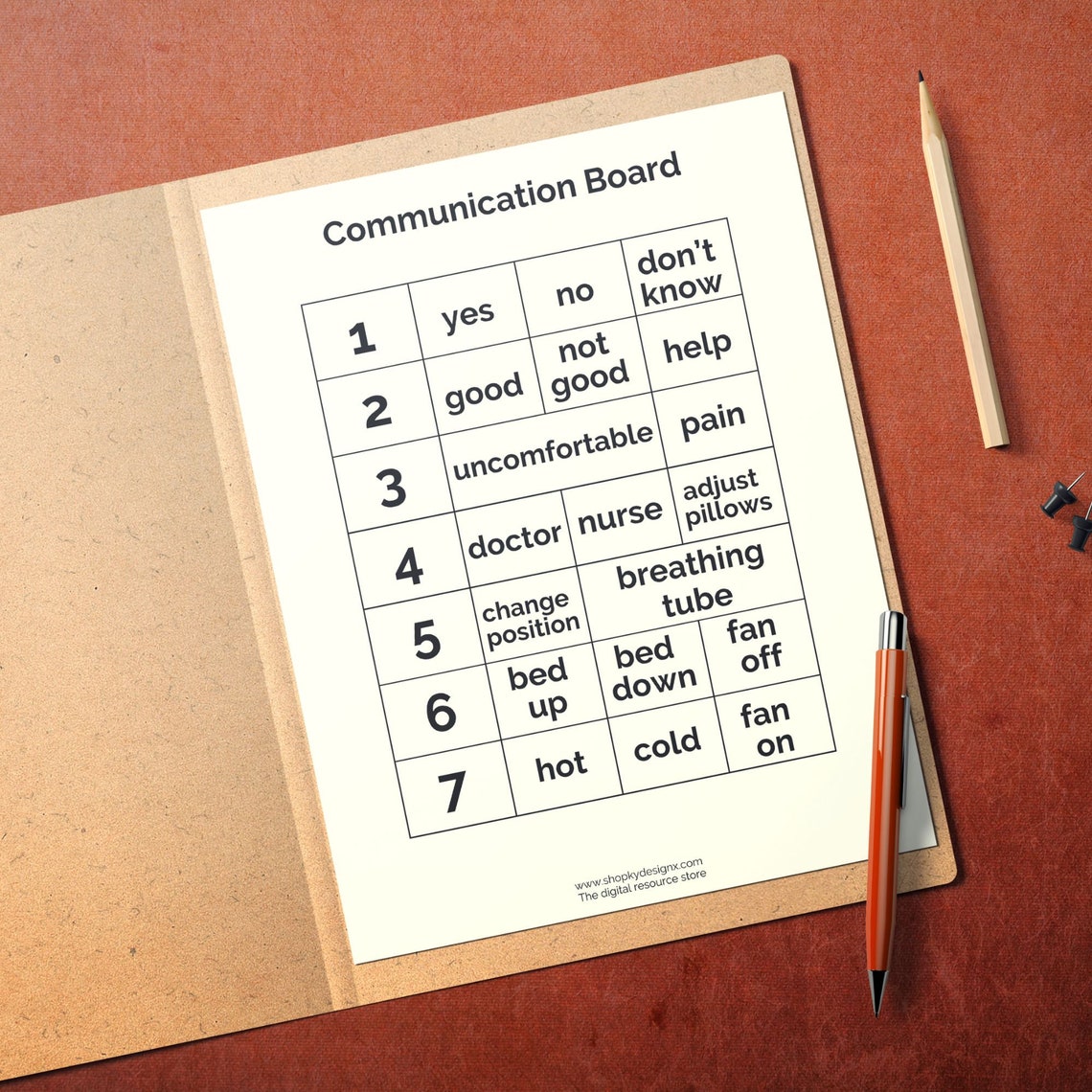 Printable ICU Patient Communication Boards for Ventilator Users / None ...