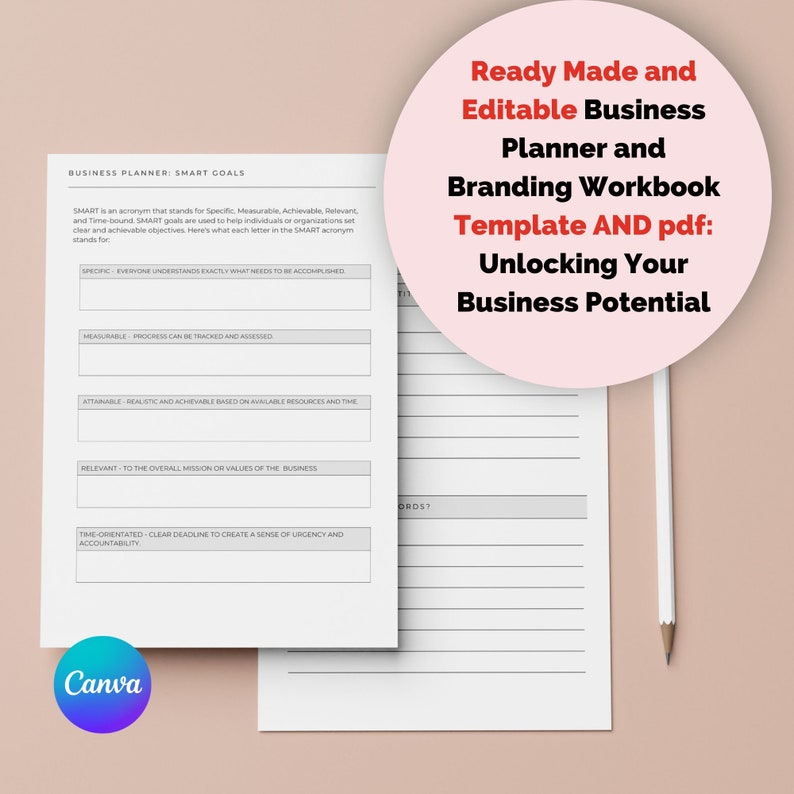 Ready- Made and Editable Small Business Planner and Branding Workbook ...