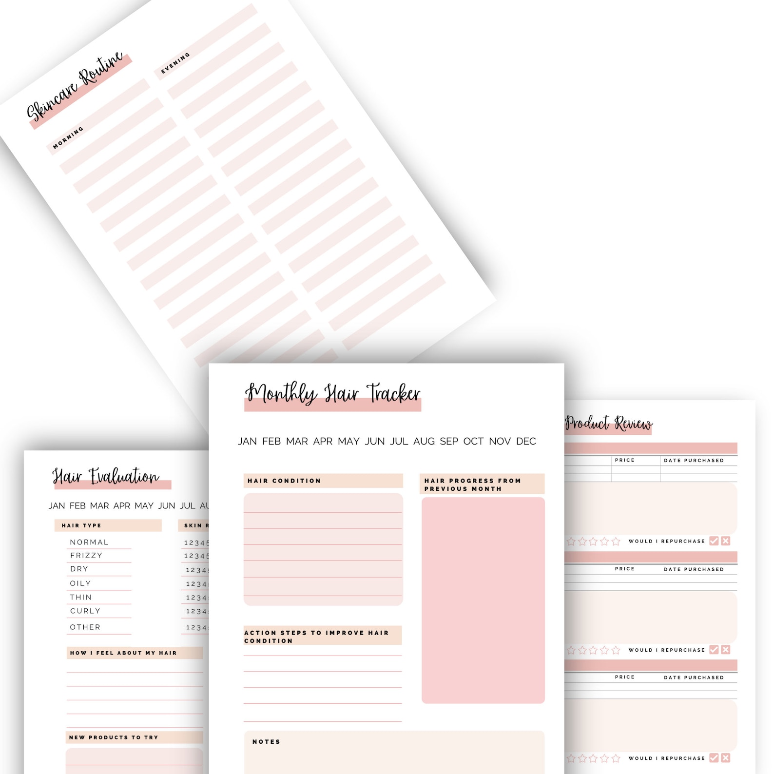 Skincare Routine Printable, BEAUTY Planner, Beauty Journal,skin Care ...