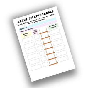 Brave Talking Ladder Selective Mutism Exposure Worksheet - Etsy