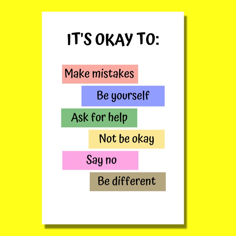 It's Okay To, It's Okay to Printable, , Classroom Decor, Classroom ...