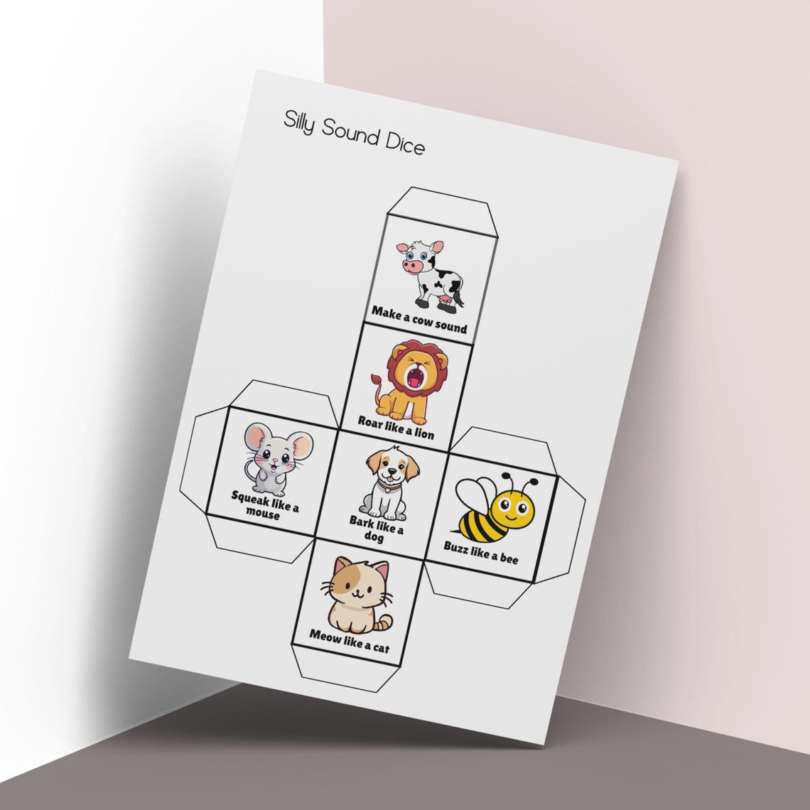 Printable Make Silly Sounds Dice, Animal Sounds for Kids, Fun Vocal ...